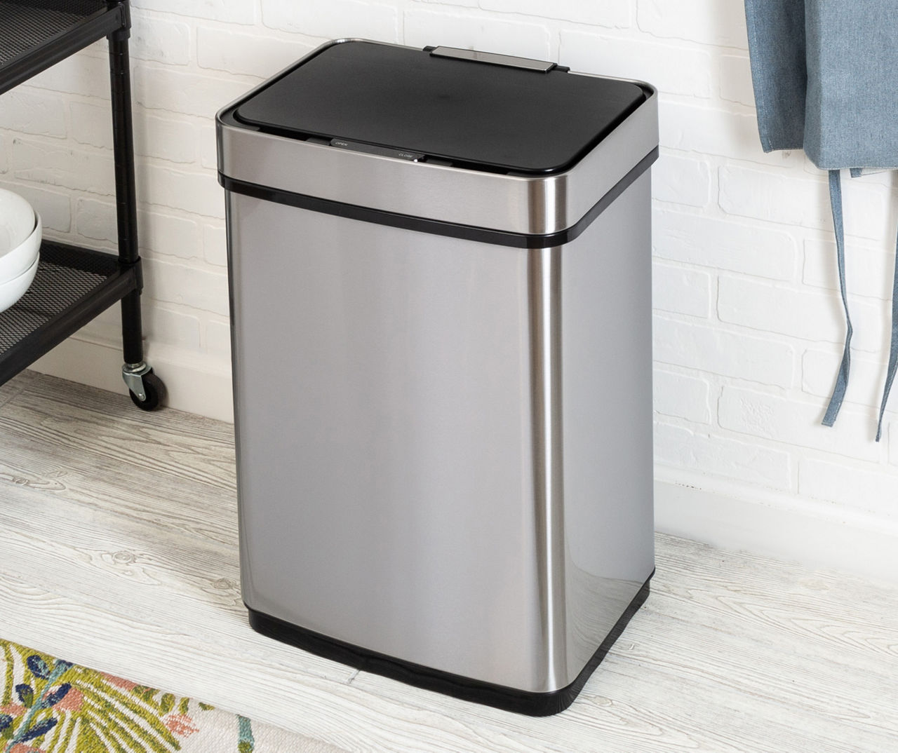 50-Liter Stainless Steel Soft Close Trash Can with Motion Sensor | Big Lots