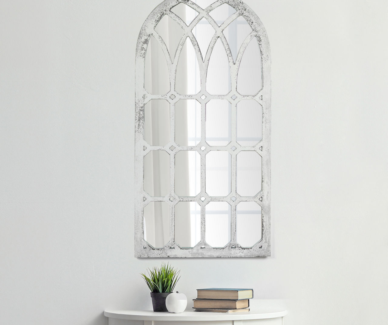 Whitewash Cathedral Window Mirror | Big Lots