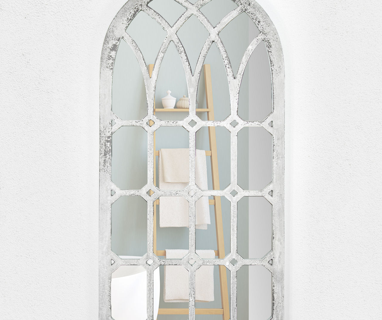 Whitewash Cathedral Window Mirror | Big Lots