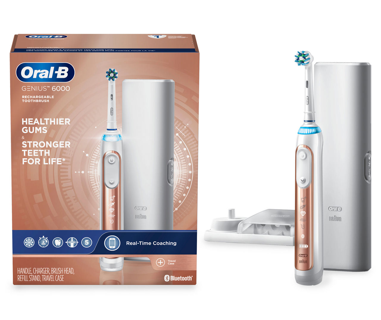 ORAL-B Oral-B Genius 6000 Rechargeable Toothbrush Rose Gold | Big Lots