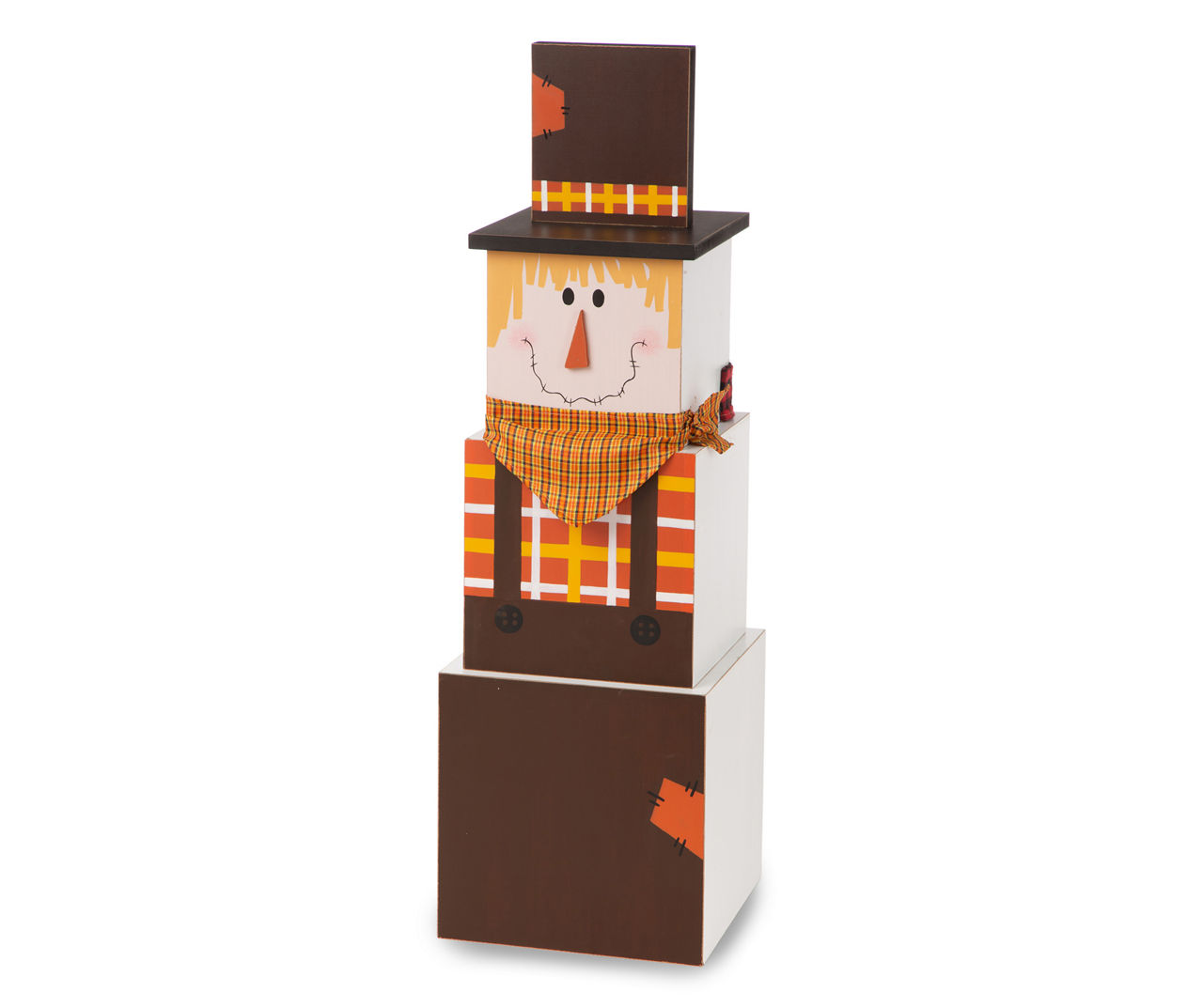 Glitzhome Scarecrow & Snowman Double-Sided Stacking Block Decor | Big Lots