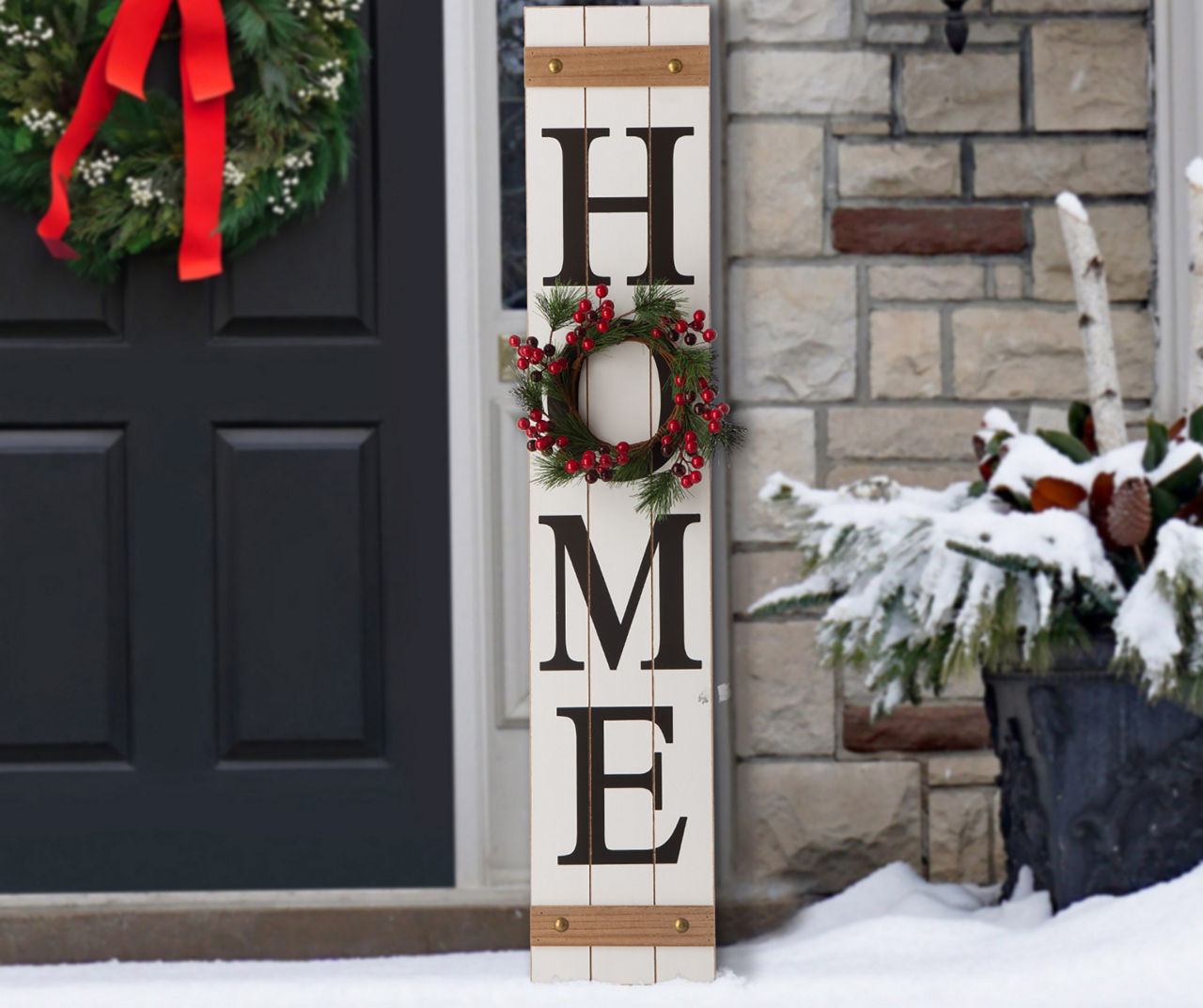 Glitzhome "Home" Changeable Floral Porch Sign | Big Lots