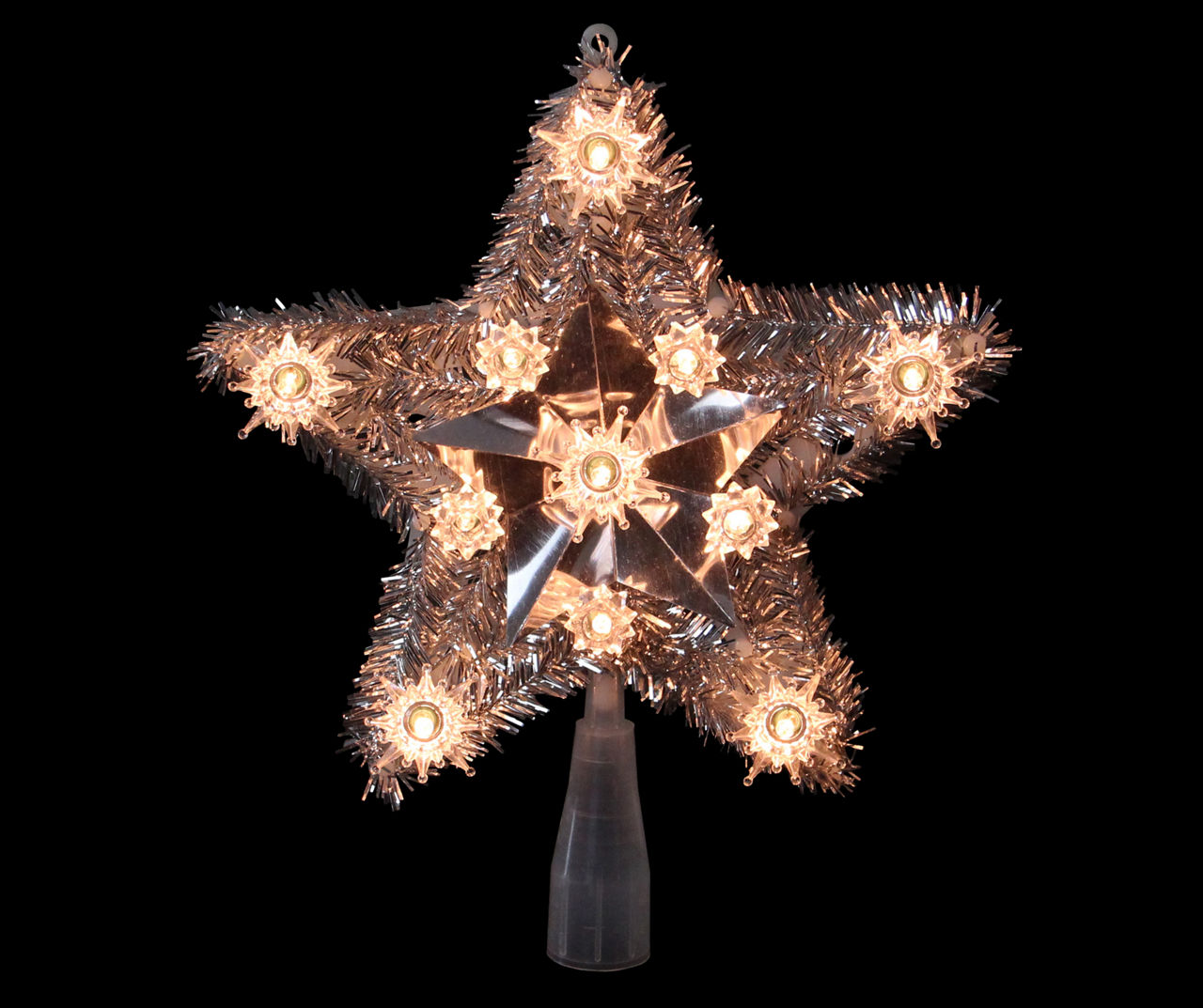 Northlight Silver Tinsel Star Light-Up Tree Topper | Big Lots