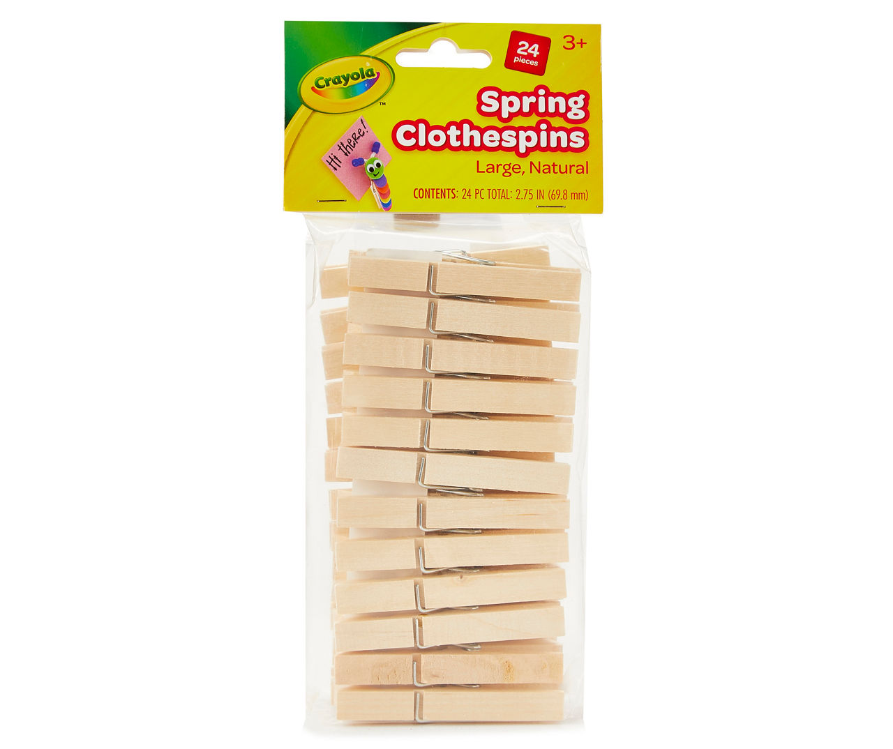 Crayola 2.75" Wood Spring Clothespins, 24-Count | Big Lots