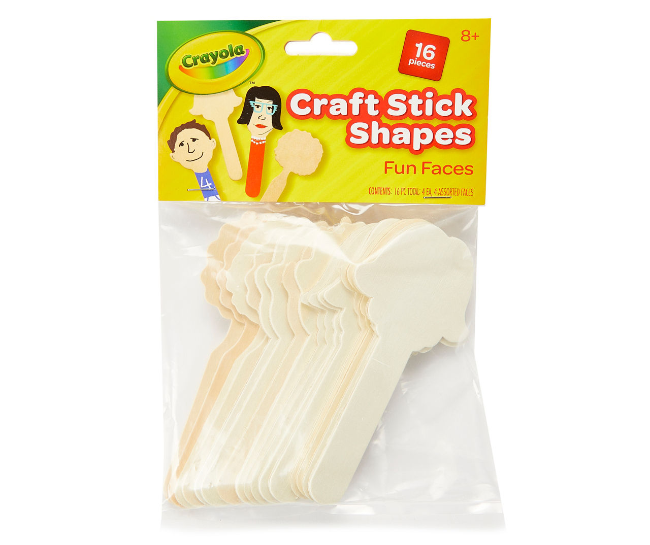 Crayola Fun Faces Craft Stick Shapes, 16-Count | Big Lots