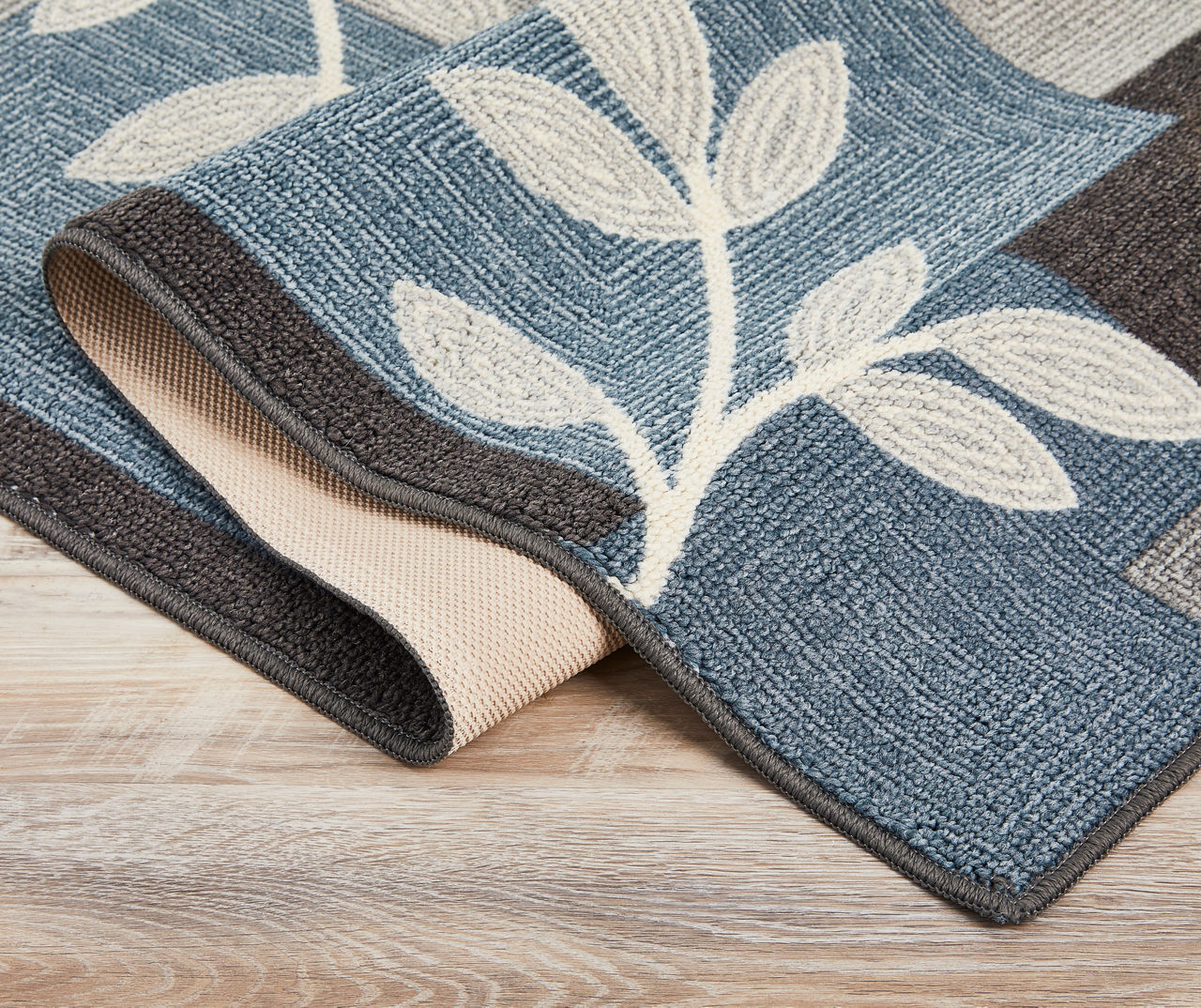 Real Living Gray & Turquoise Geo Floral Accent Rug, (30" x 46") | Big Lots