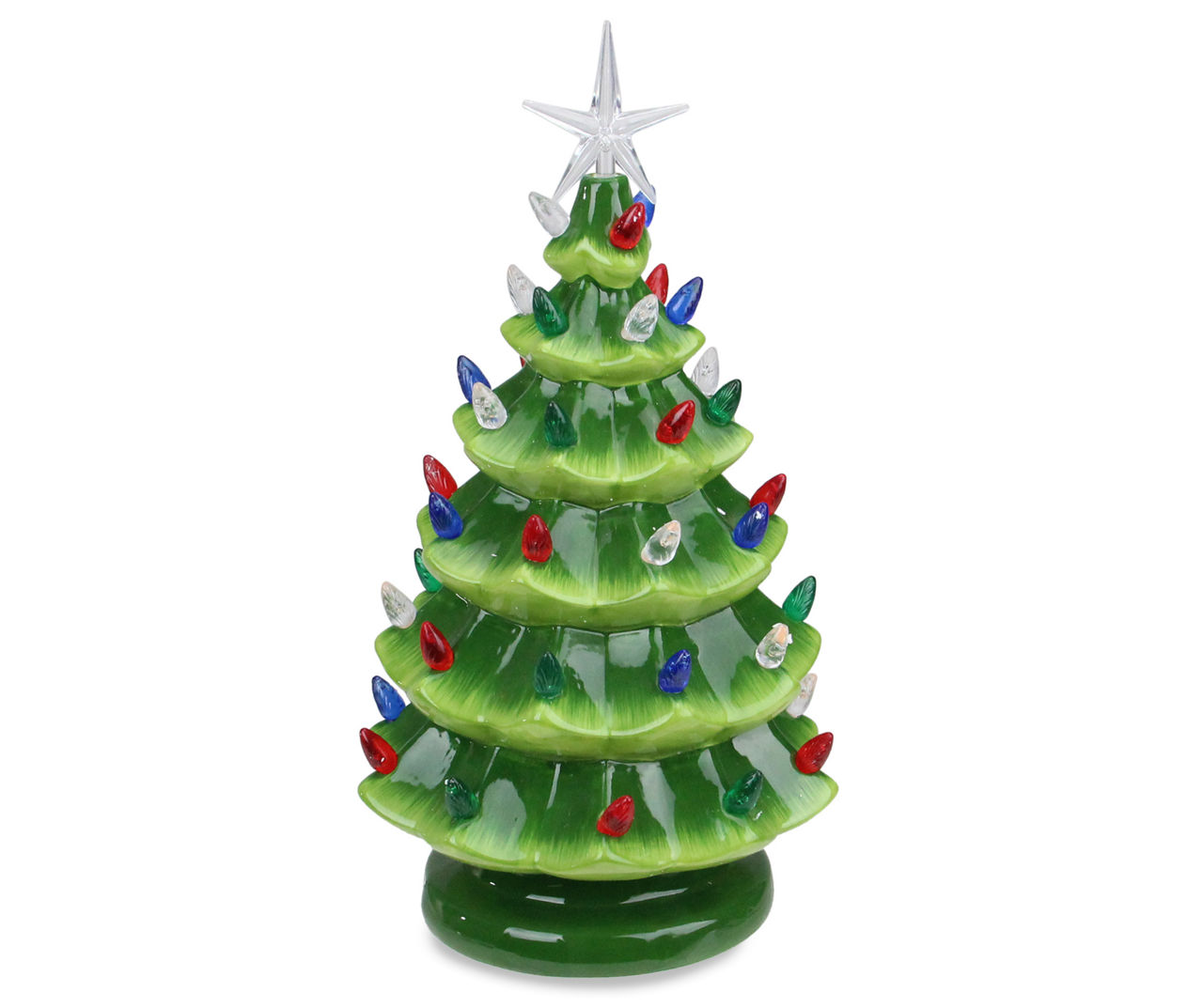 12.5" Green Retro LED Tabletop Christmas Tree | Big Lots