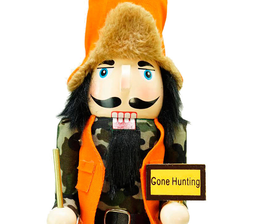15" Orange & Green "Gone Hunting" Hunter Christmas Nutcracker | Big Lots