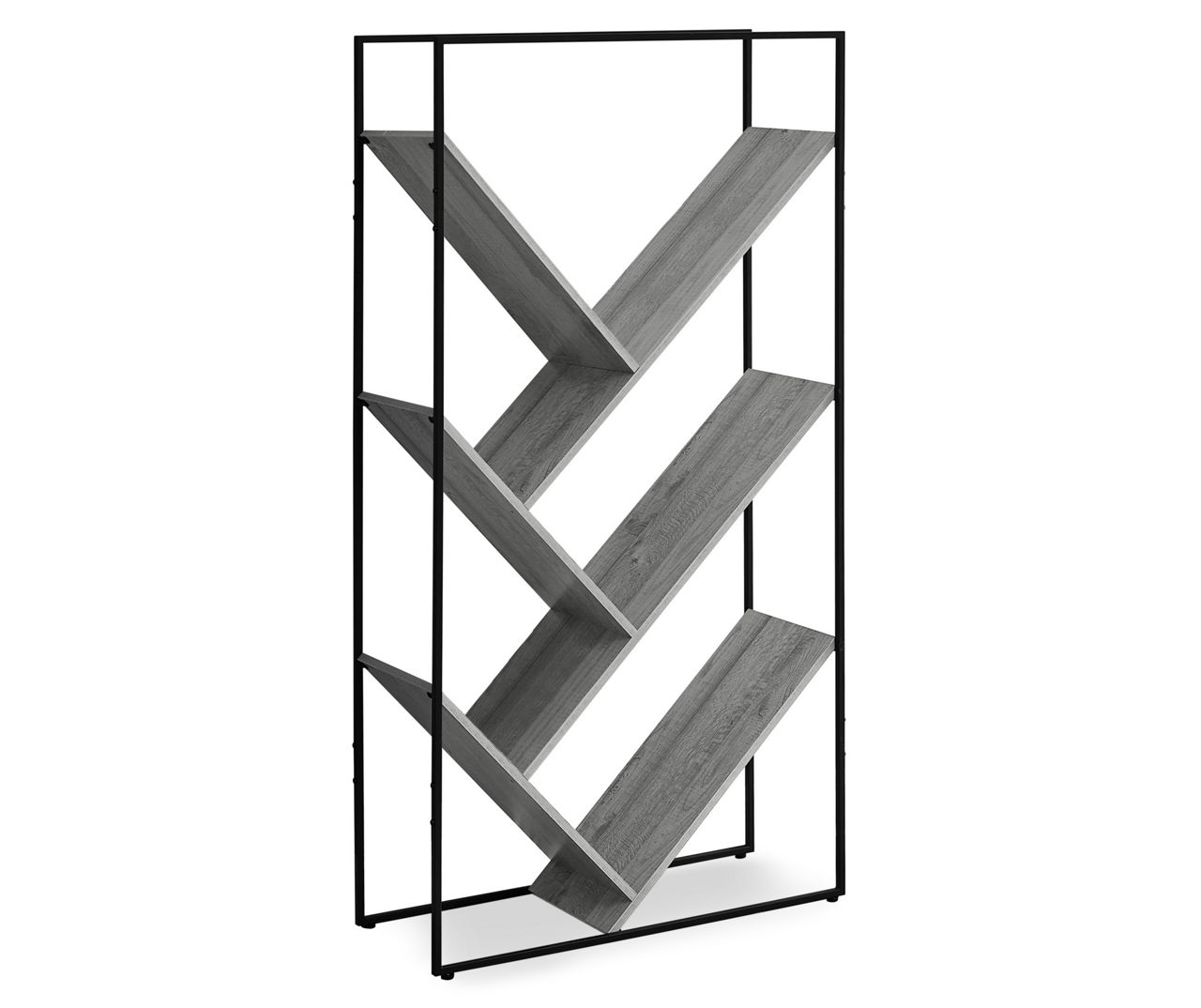 Monarch Gray 5-Shelf Slanted Bookcase | Big Lots