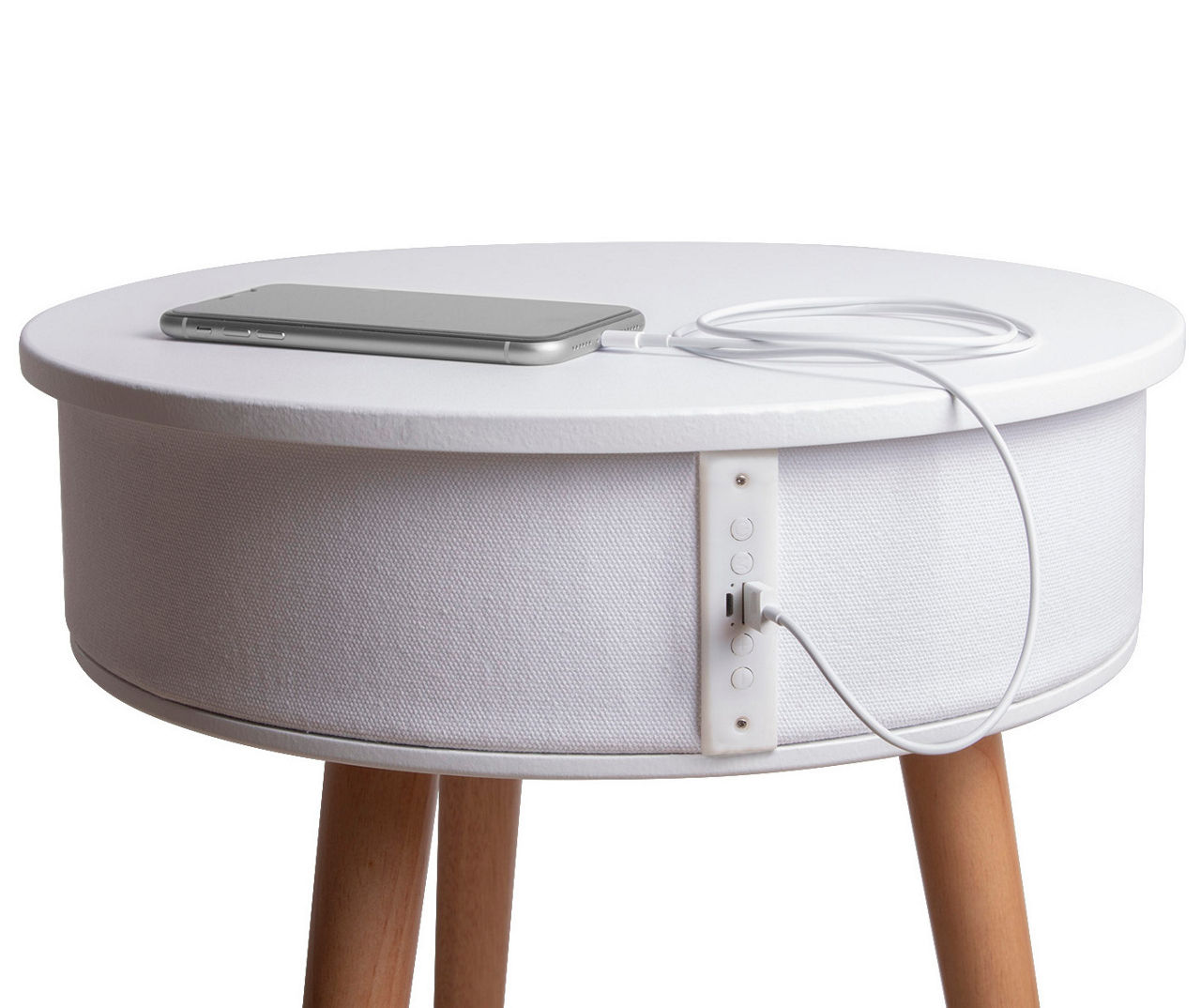 Real Living White End Table with Bluetooth Speaker & USB Port | Big Lots
