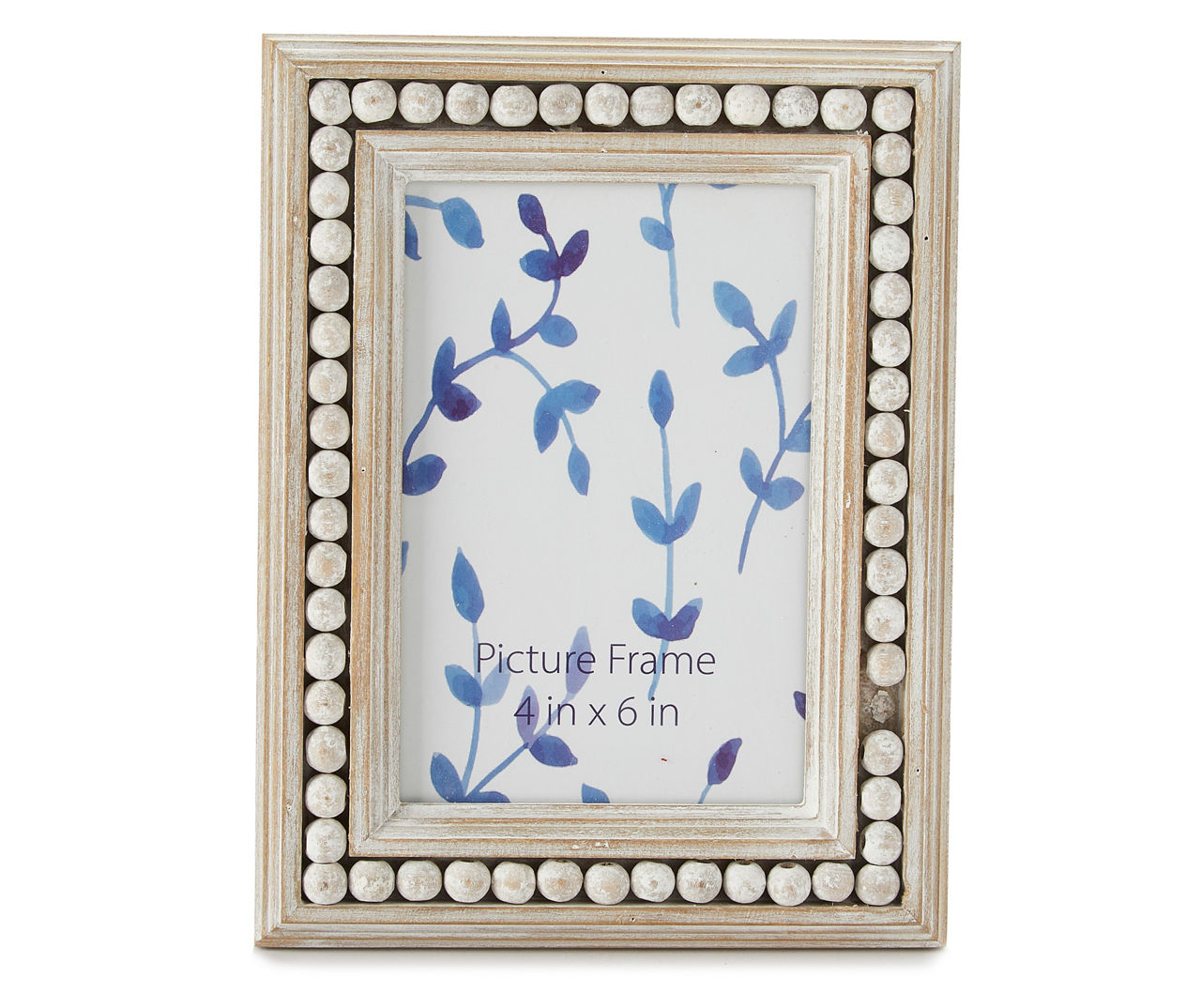 Whitewash Inlaid Bead Picture Frame (4" x 6") | Big Lots