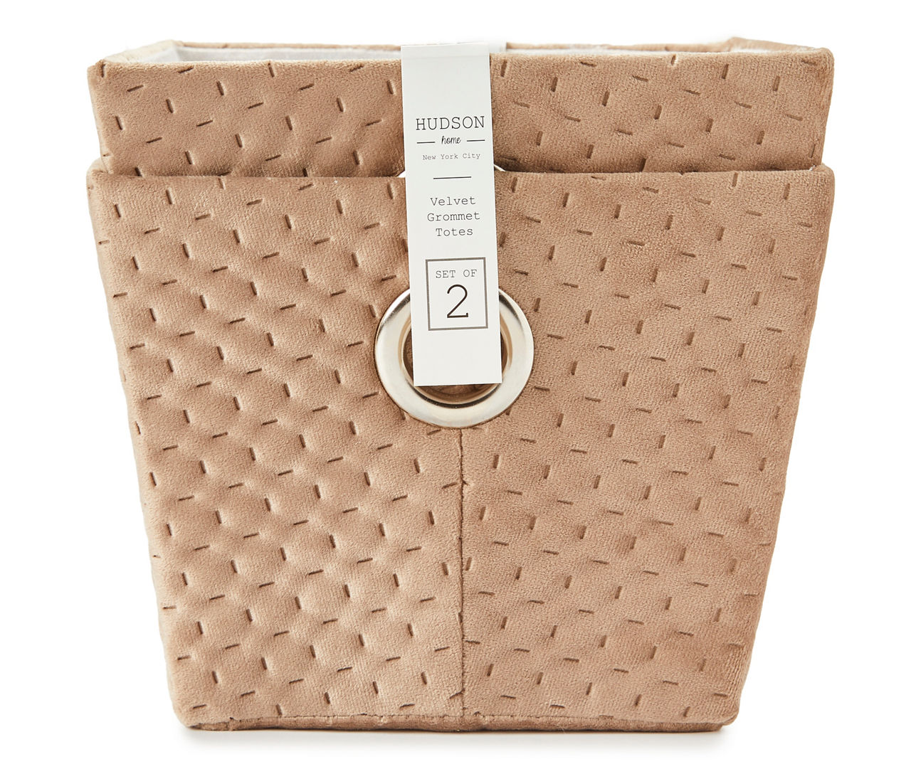 Brown Velvet Grommet Storage Bins, 2-Pack | Big Lots
