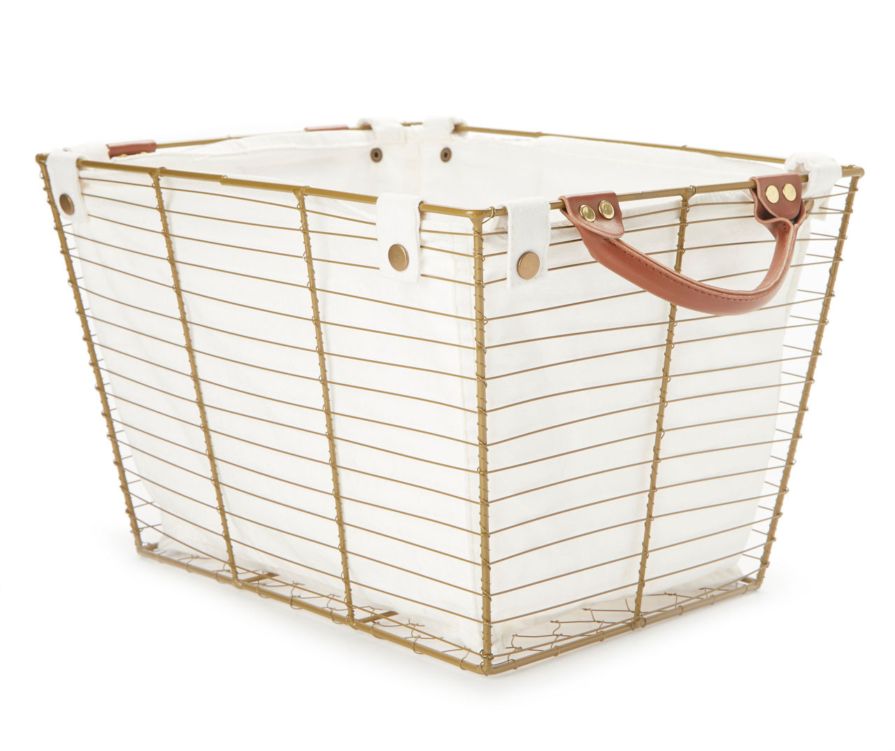 Gold Thin Wire Bin with Linen Liner | Big Lots
