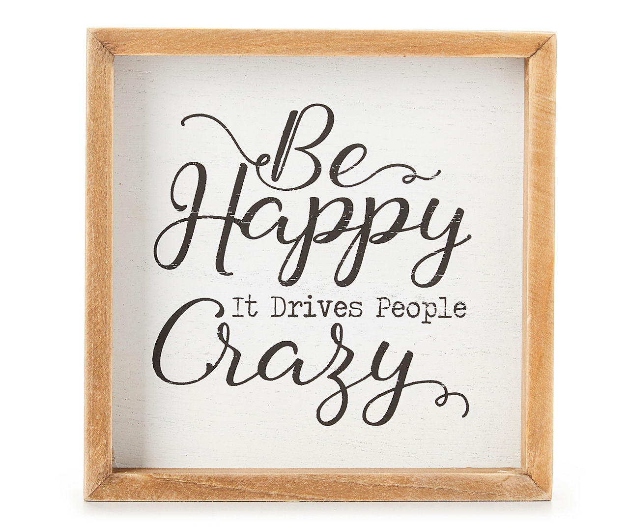 "Be Happy" Black & White Plaque | Big Lots