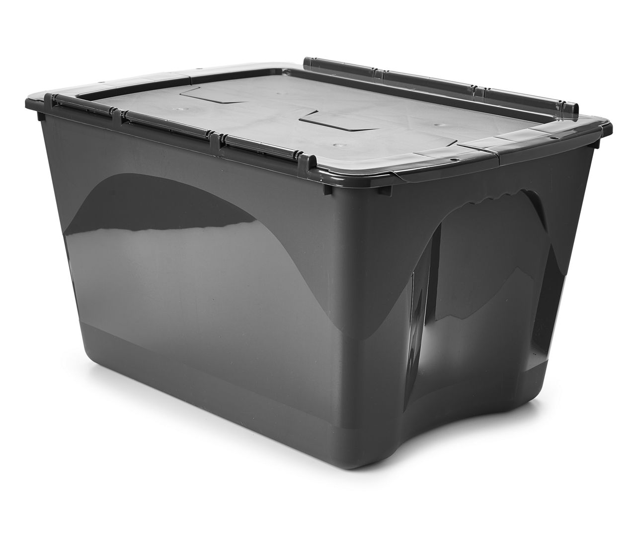 Black 12-Gallon Storage Tote with Flip-Top Lid | Big Lots