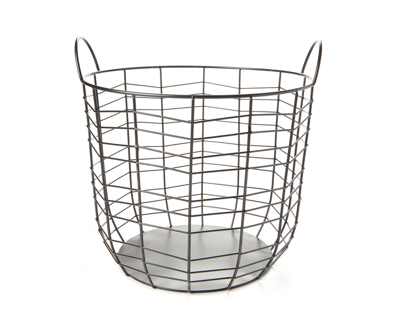 Just Home Black Zig Zag Wire Storage Bin | Big Lots