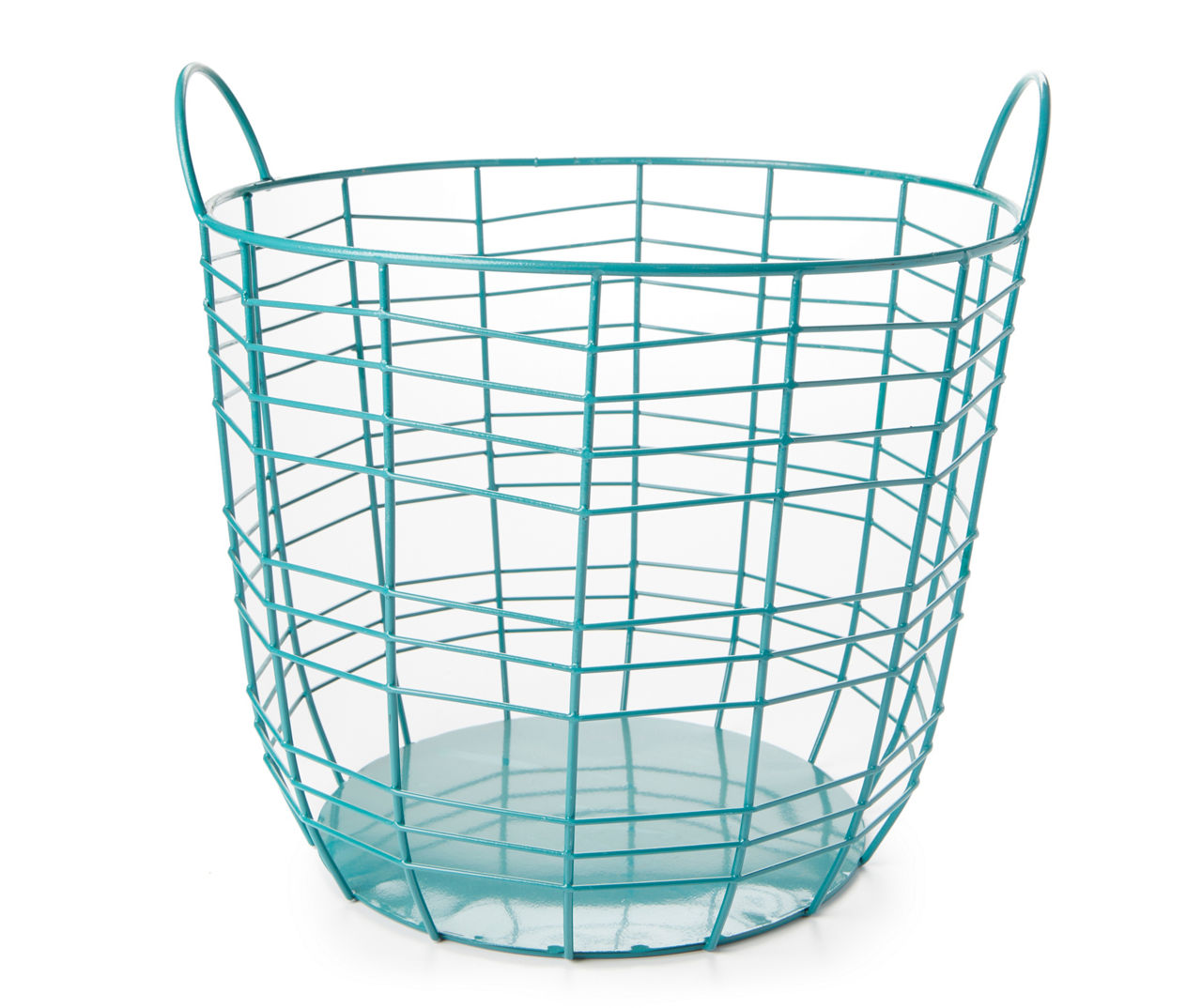 Just Home Blue Round Zig Zag Wire Storage Bin | Big Lots