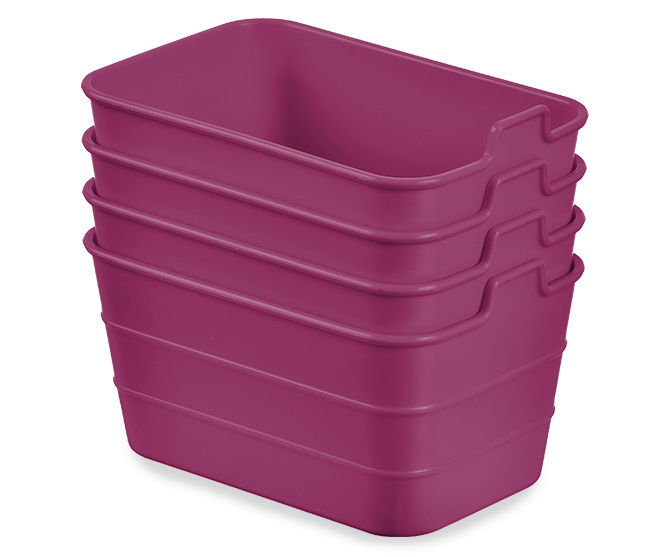 Fuchsia Small Flex Bins, 4-Pack | Big Lots