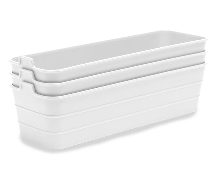 White Narrow Mini Flex Bins, 3-Pack | Big Lots