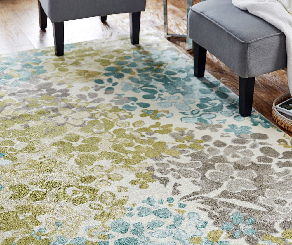 Mohawk Radiance Aqua Floral Area Rug, (7'6" x 10') | Big Lots