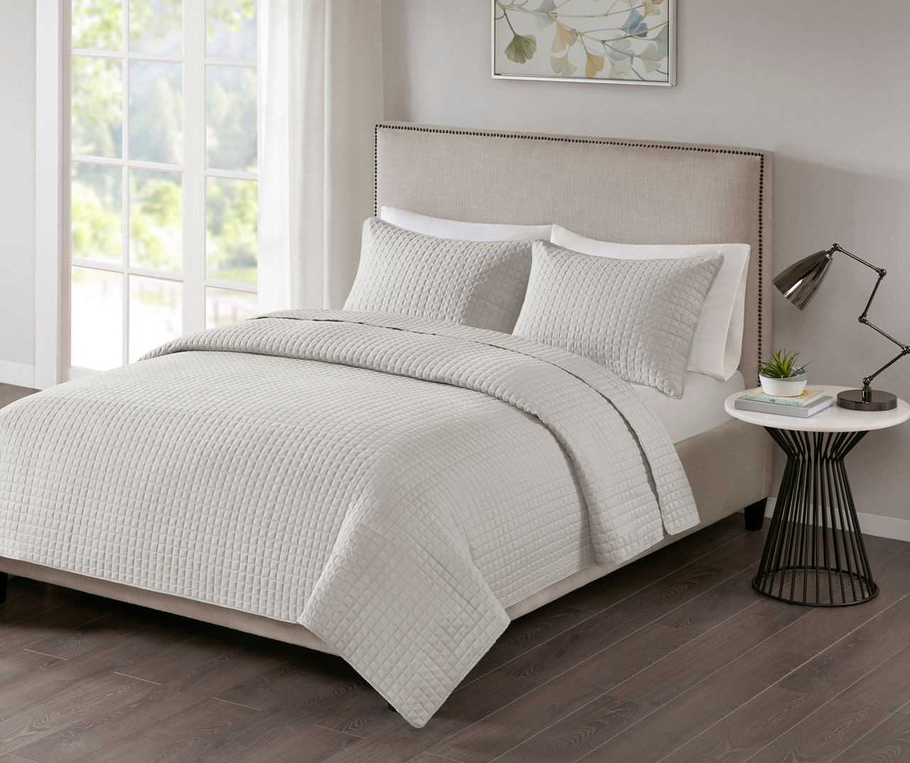 Trace Gray Full/Queen 3-Piece Coverlet Set | Big Lots