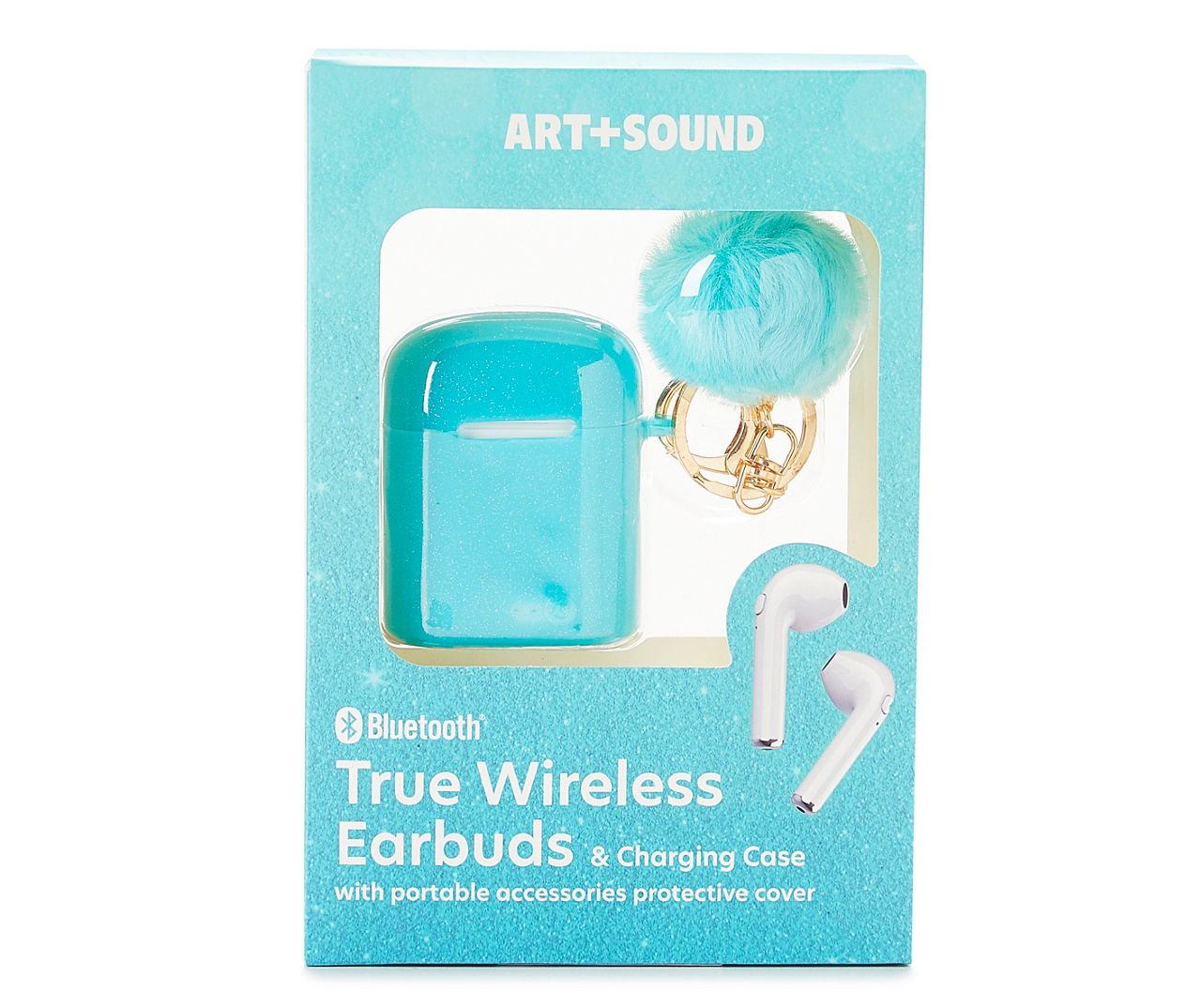 Art + Sound True Wireless Bluetooth Earbuds with Mint Glitter Charging ...