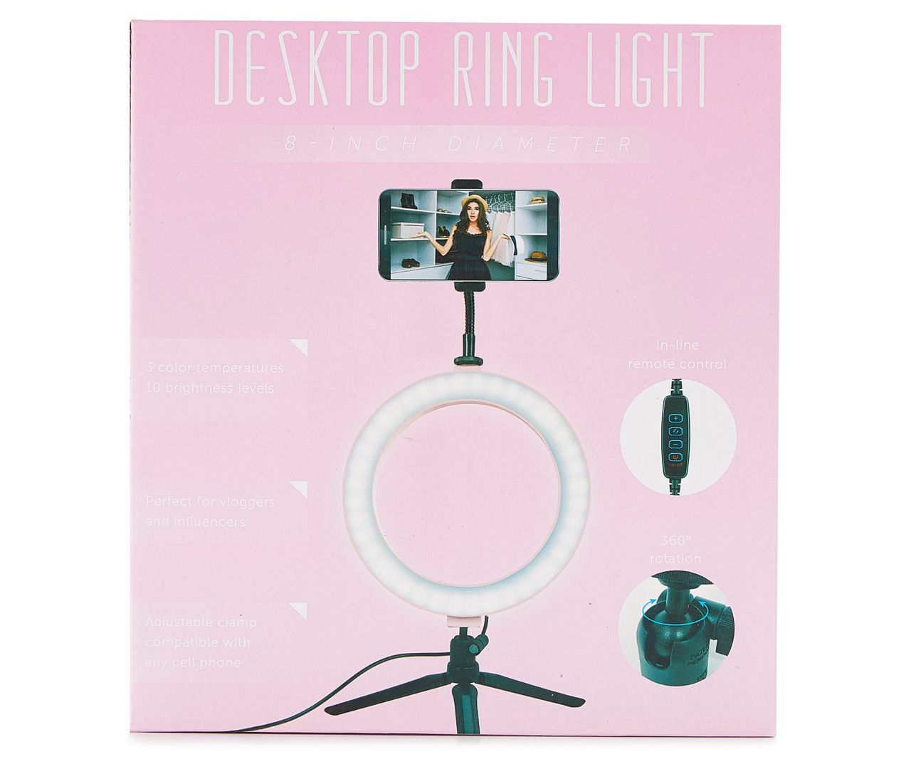 8" Pink LED Desktop Ring Light | Big Lots