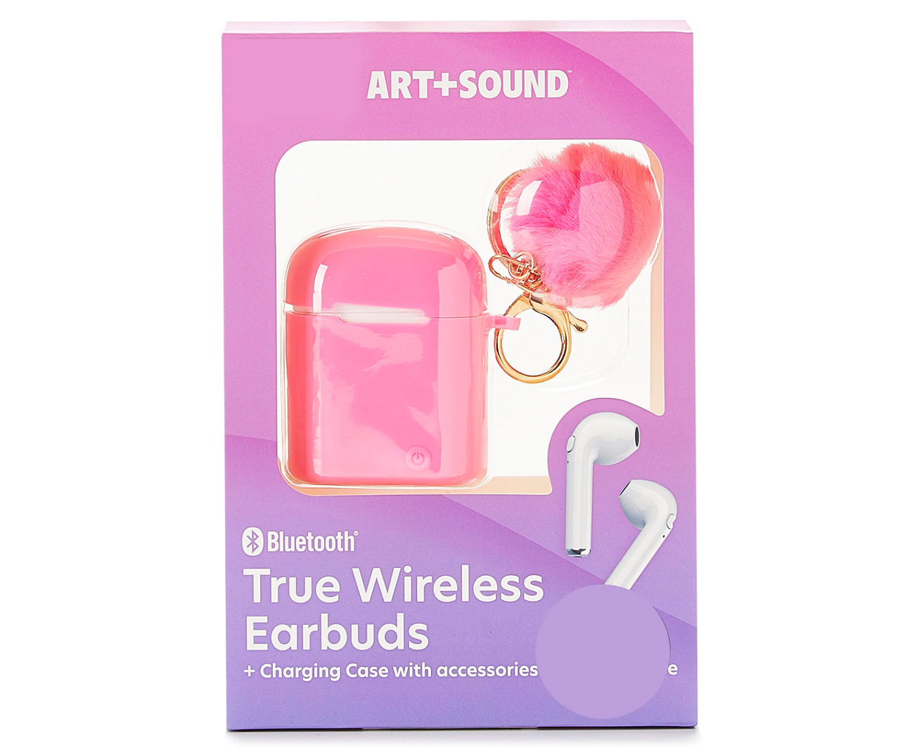 Art + Sound True Wireless Bluetooth Earbuds With Pink Pompom Charging ...