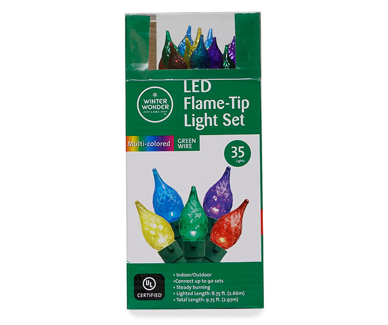 Winter Wonder Lane Multi-Color Diamond Cut C3 Flame Tip LED Light Set ...