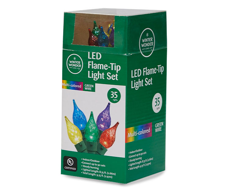 Winter Wonder Lane Multi-Color Diamond Cut C3 Flame Tip LED Light Set ...