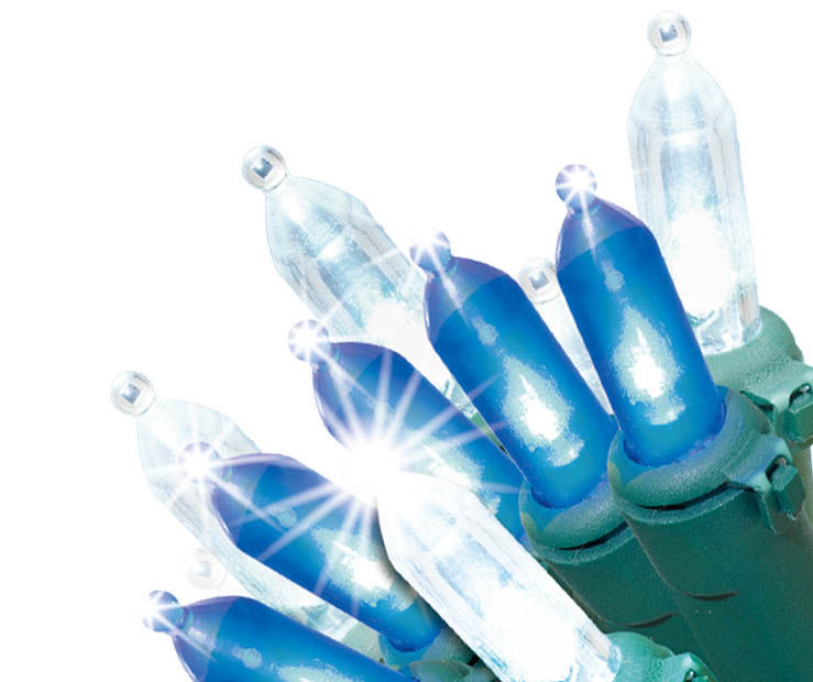 Winter Wonder Lane Super Twinkle Blue & Clear Dual Color LED Mini Light ...