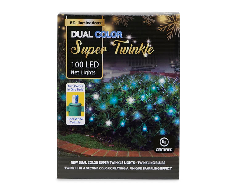 Winter Wonder Lane Super Twinkle Blue & Clear Dual Color 6' x 4' LED ...