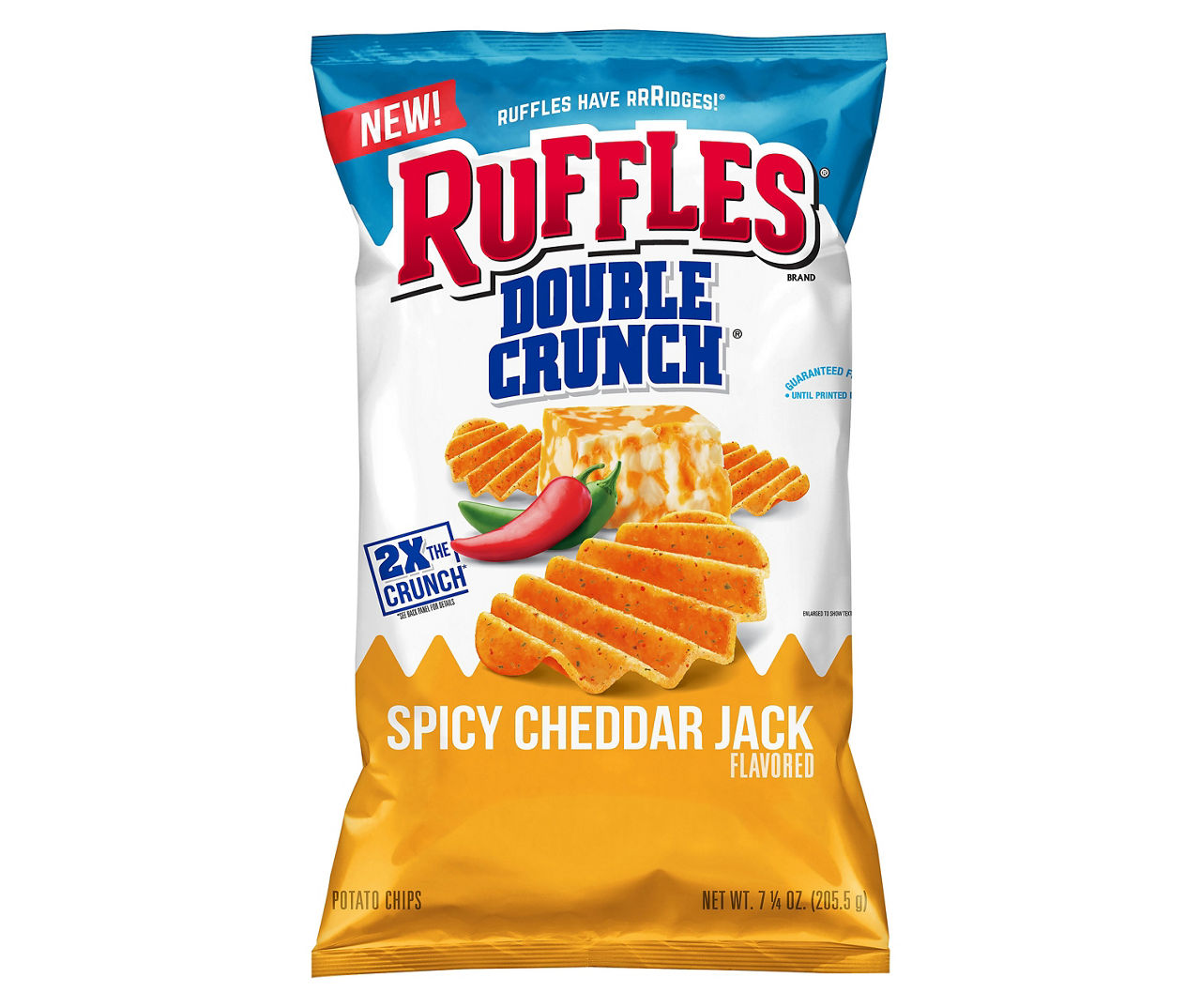 Ruffles Ruffles Double Crunch Potato Chips Spicy Cheddar Jack Flavored ...