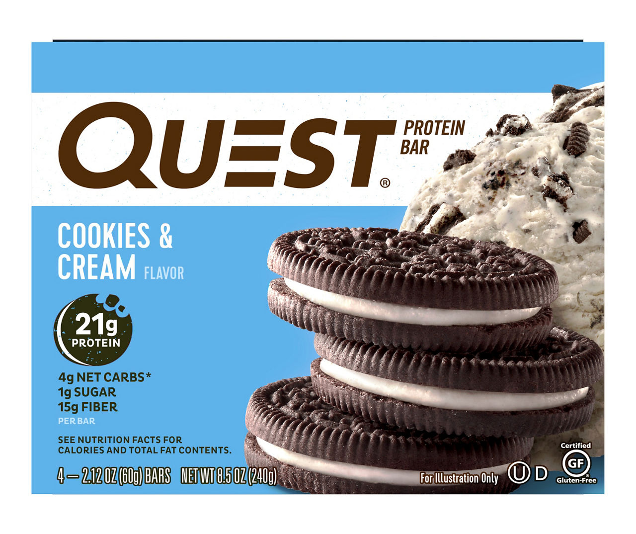 Quest Quest Cookies & Cream Protein Bars, 4-Pack | Big Lots
