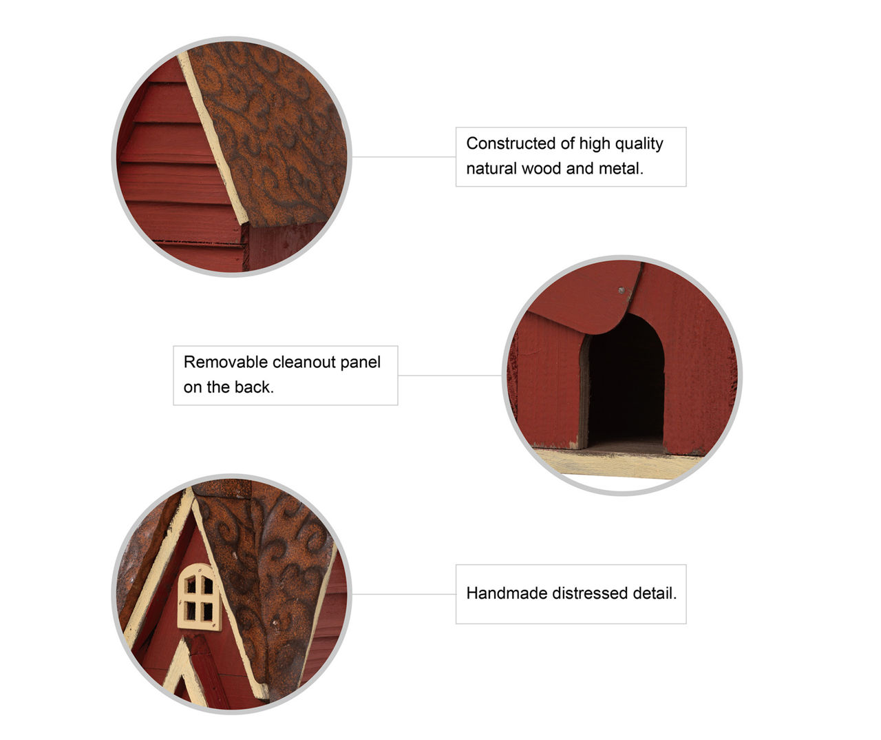 Glitzhome Red Cottage Birdhouse | Big Lots