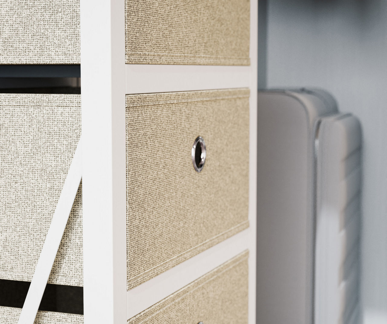 Brookside Snacks White & Oat Fabric 4-Drawer Storage Chest | Big Lots