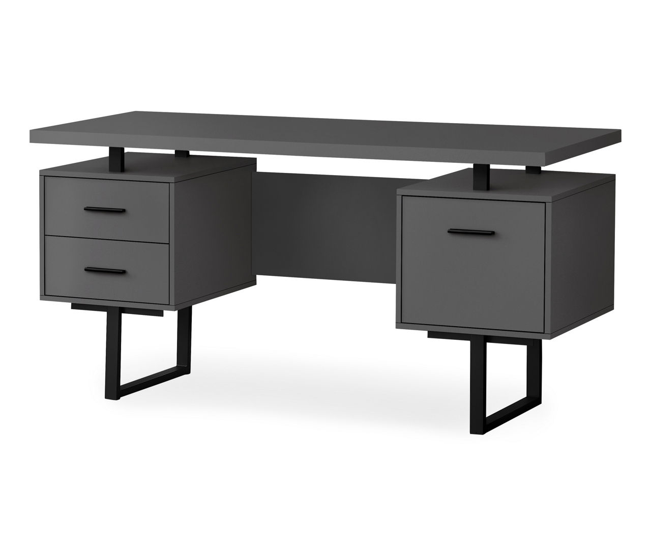 Monarch 60 Gray Black Floating Desk Big Lots