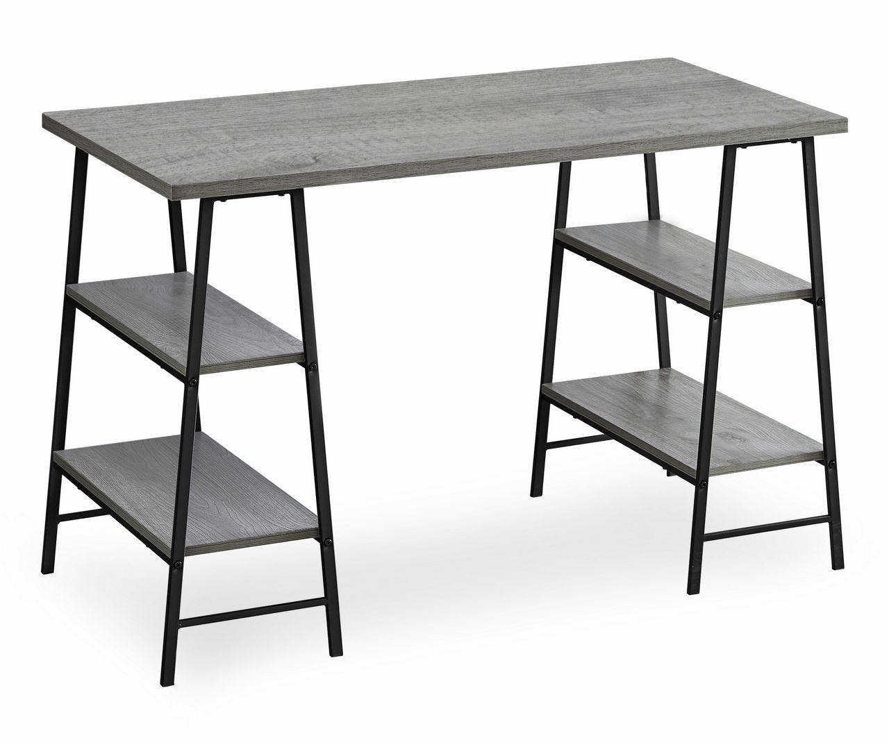 Monarch Gray & Black Metal 3-Tier Computer Desk | Big Lots