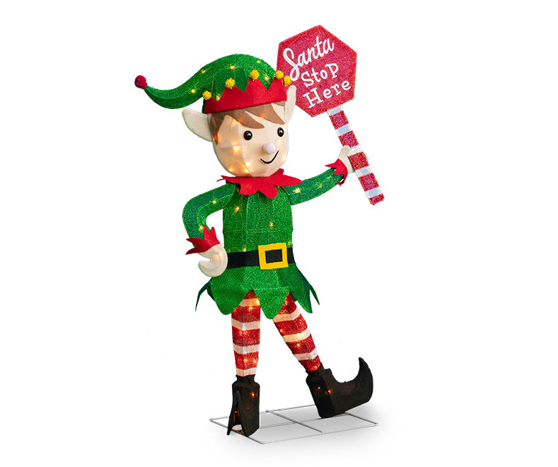 Winter Wonder Lane 39" Light-Up Elf & Sign | Big Lots