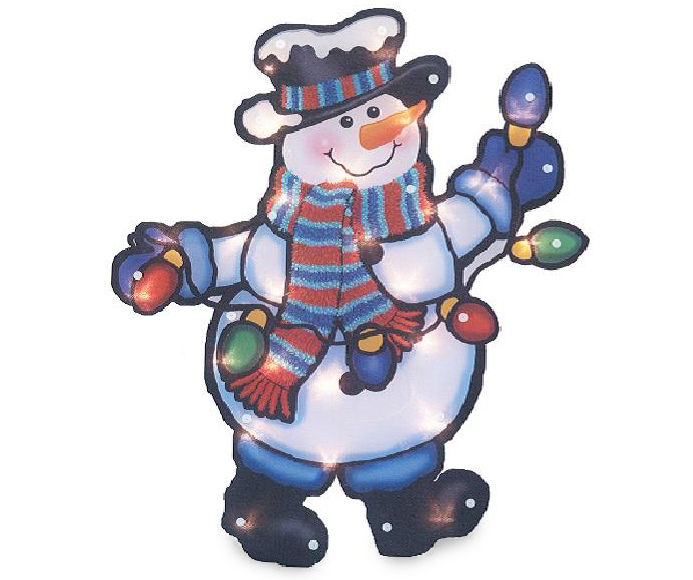 Winter Wonder Lane 20" Light-Up Snowman Window Decor | Big Lots
