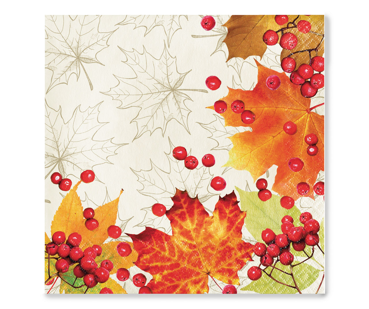 Autumn Leaves & Berries Paper Dinner Napkins, 20-Count | Big Lots