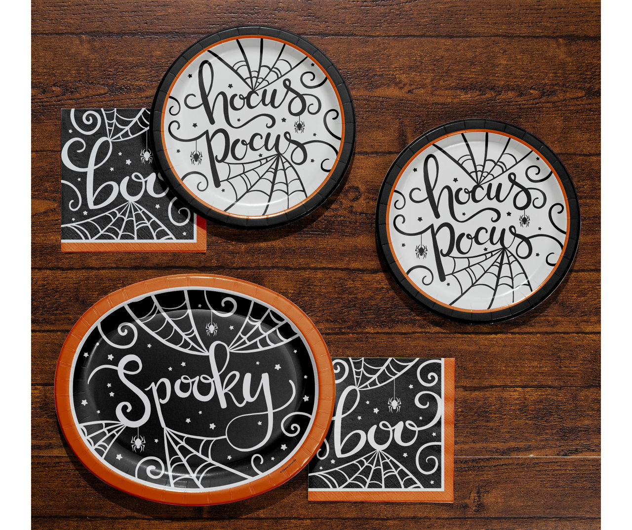 "Hocus Pocus" Spider Web Paper Dinner Plates, 18-Count | Big Lots