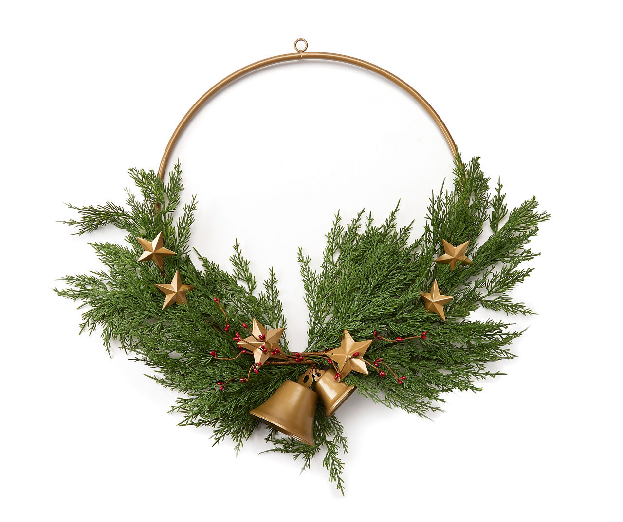 Broyhill 22" Star & Bell Hoop Wreath | Big Lots