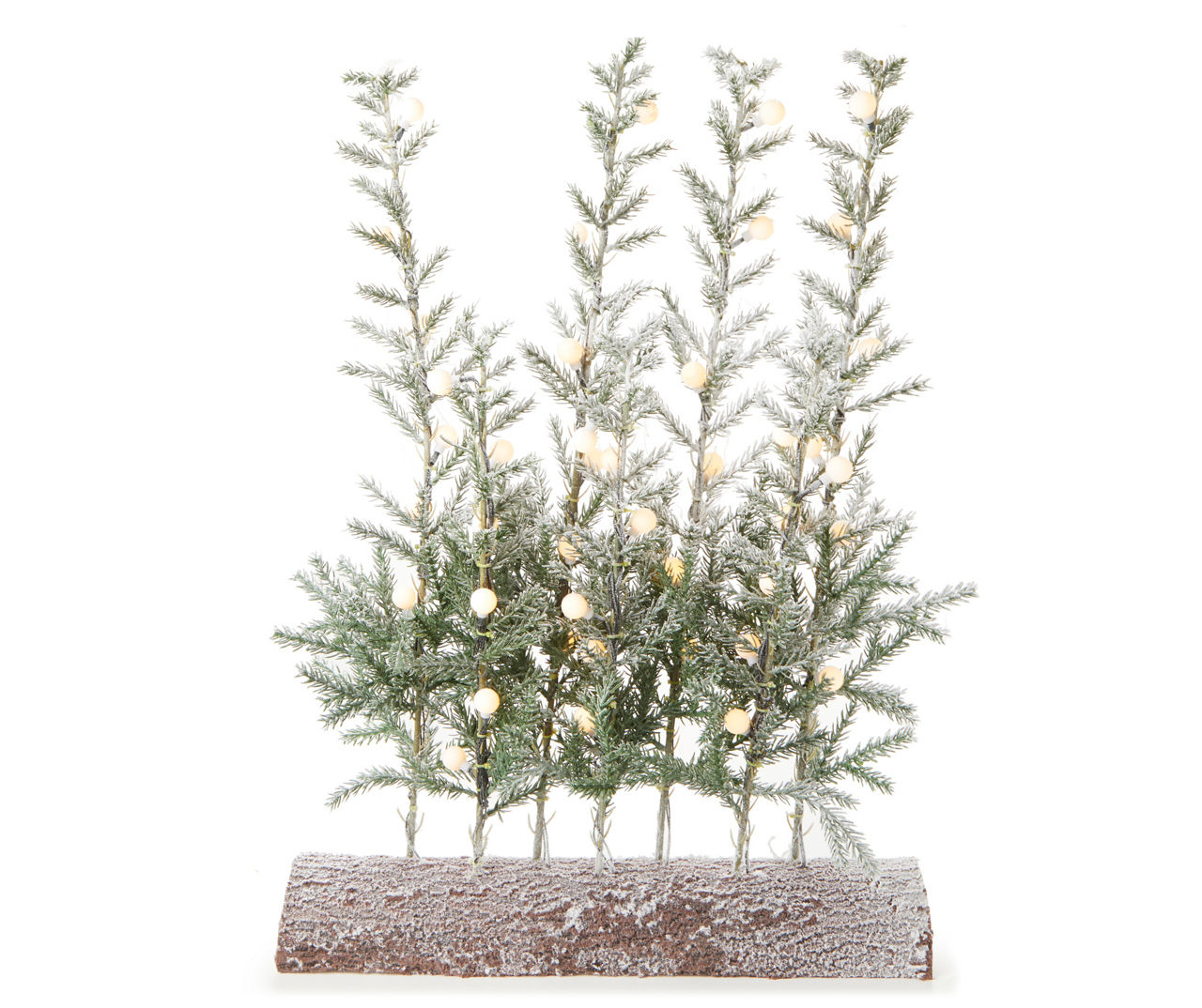 Winter Wonder Lane Flocked Pine Tree & Log LED Tabletop Decor | Big Lots