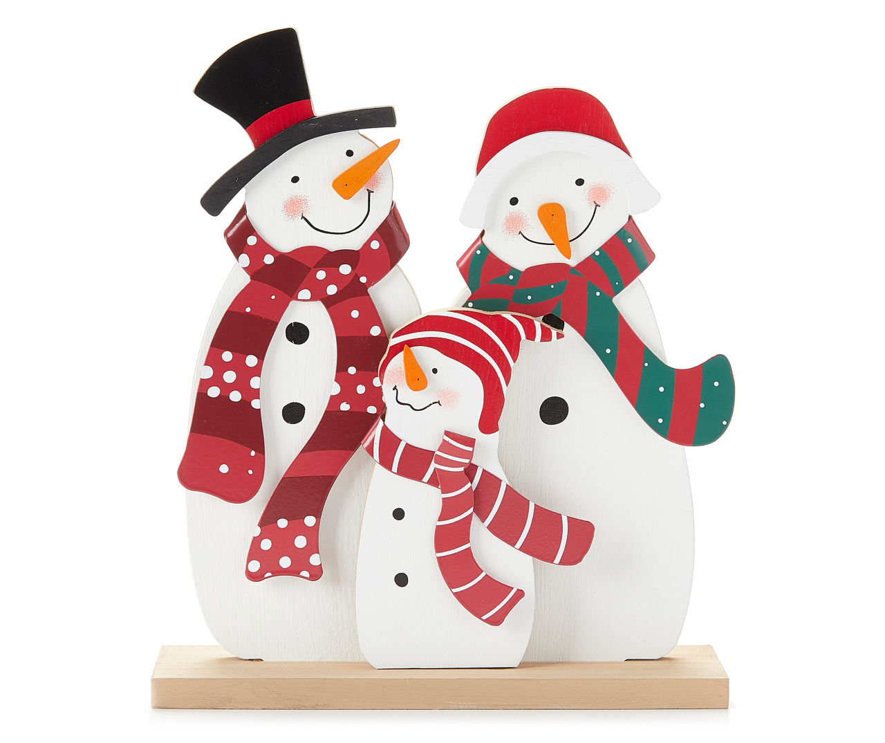 Winter Wonder Lane White & Red Wooden Snowman Family Tabletop Décor ...
