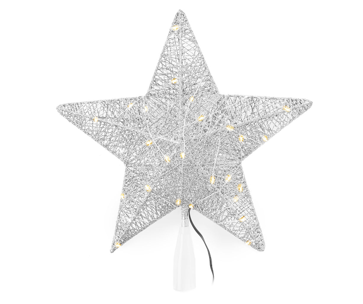 8-Function LED Silver Star Tree Topper | Big Lots