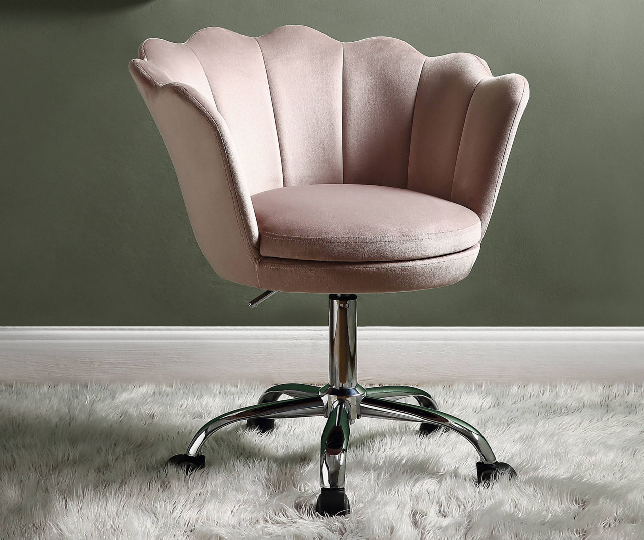 Acme Micco Rose Quartz Velvet Office Chair | Big Lots