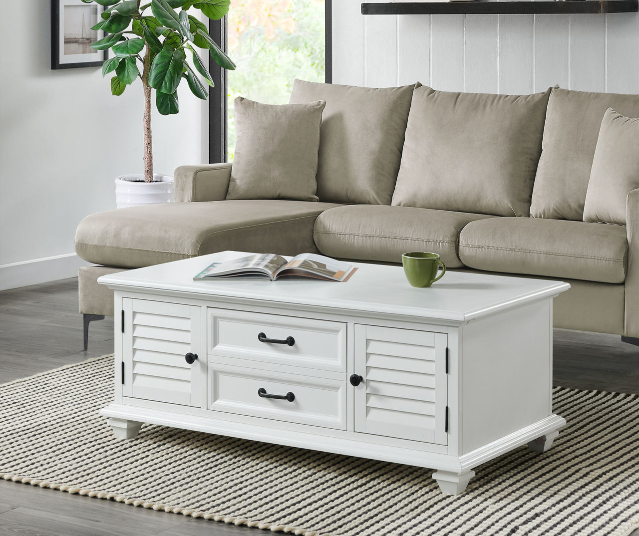 Charleston Shutter Door Lift Top Coffee Table