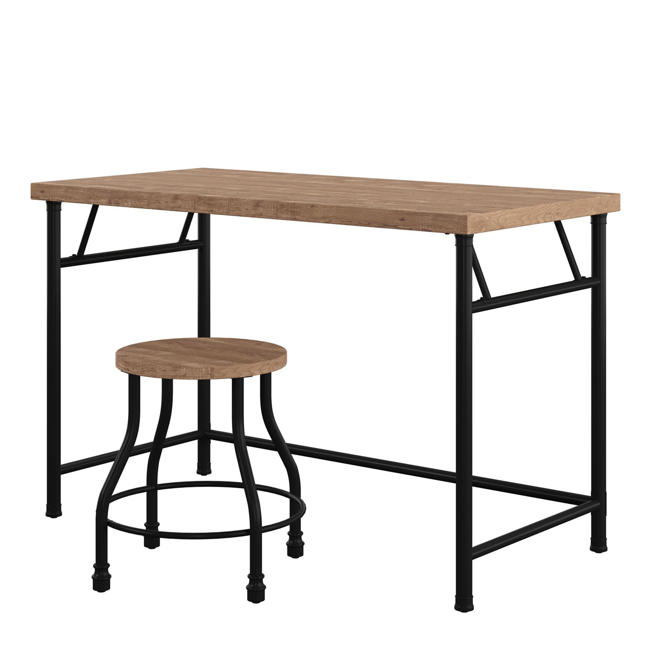 Edgewater Light Brown Wood Desk with Stool | Big Lots