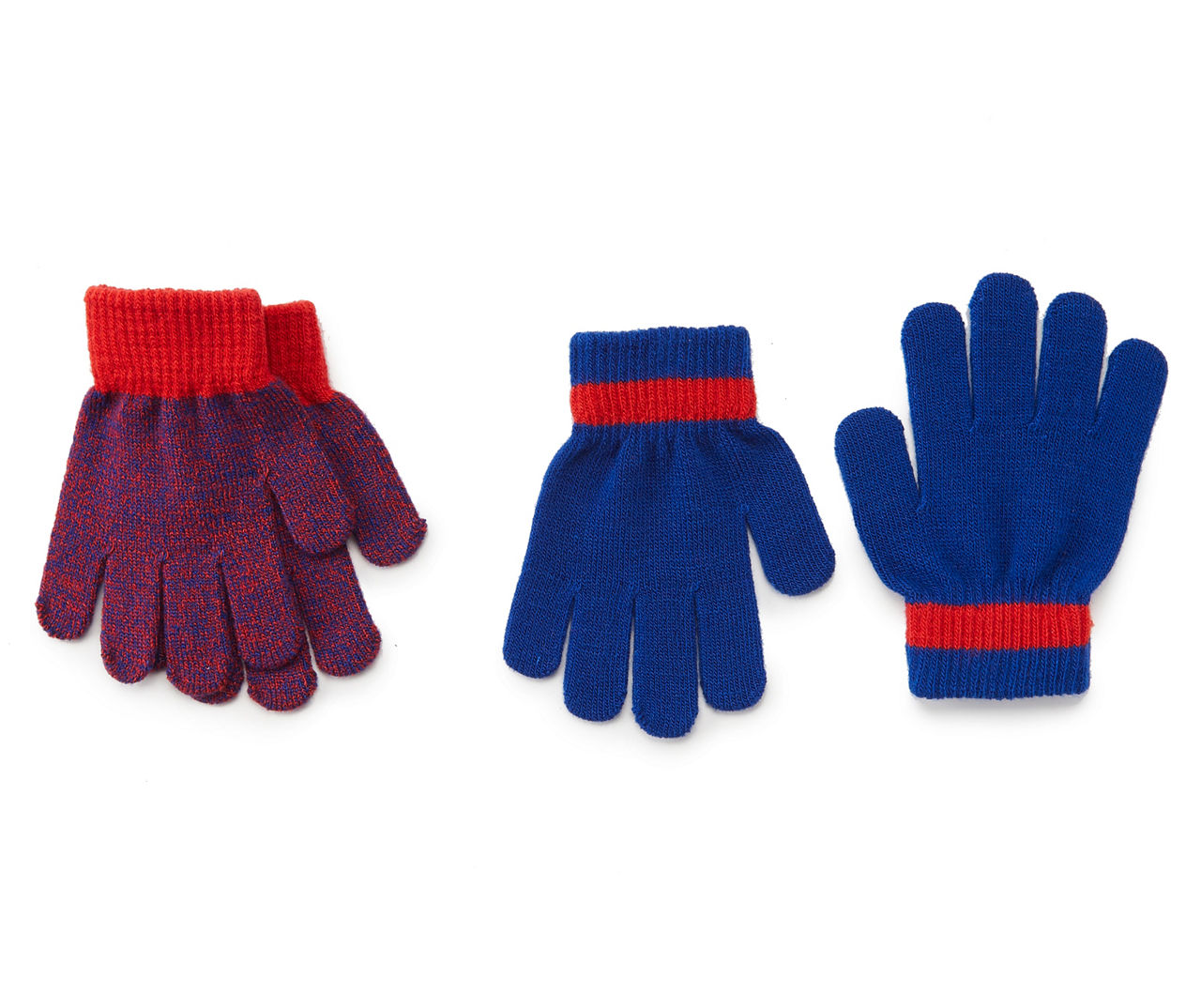 Kids' Red & Blue Color Block Gloves, 2-Pack | Big Lots